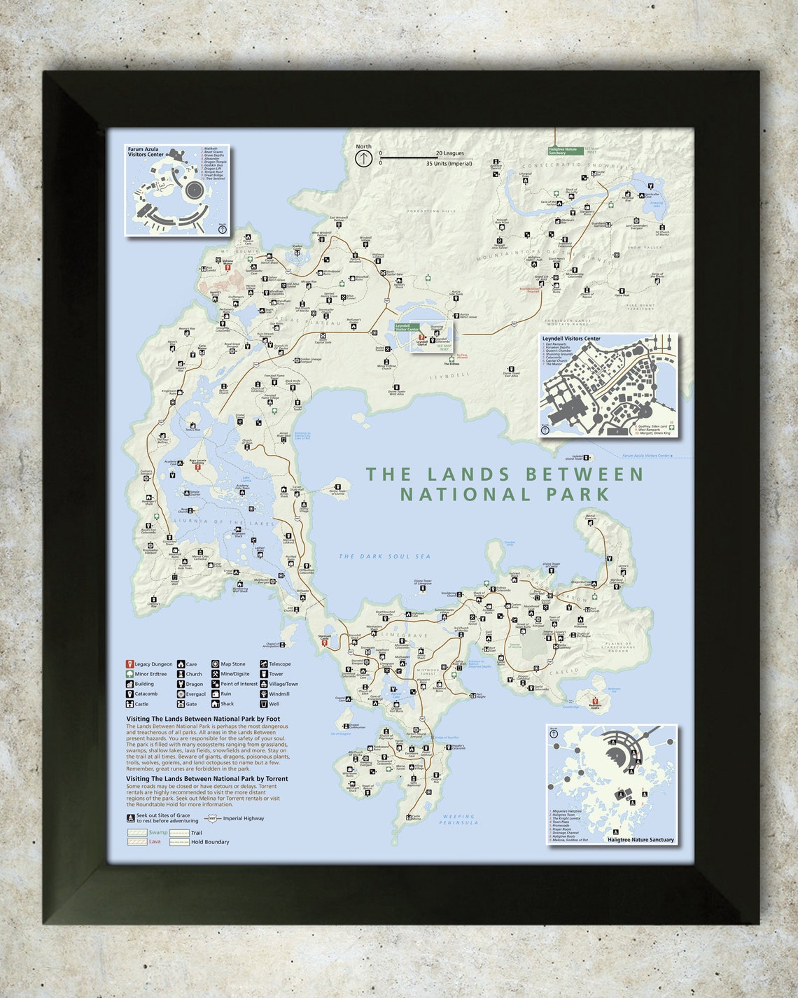 The Lands Between elden Ring National Park Style 16x20 - Etsy