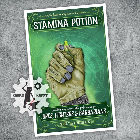Stamina Potion Mages Guild Vintage Advertising Poster | Etsy