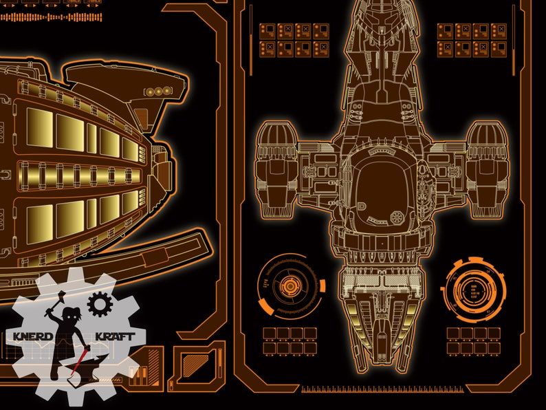 Firefly serenity Class Transport Schematics Print 36x11.75 - Etsy