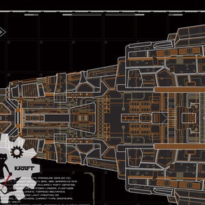 Expanse - Donnager Class MCRN Battleship Schematic - 36x11.75 - Etsy