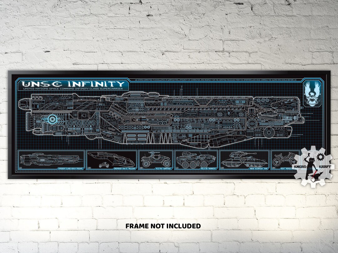UNSC Infinity - Infinity Class Starship Schematic - Halo - 36x11.75 ...