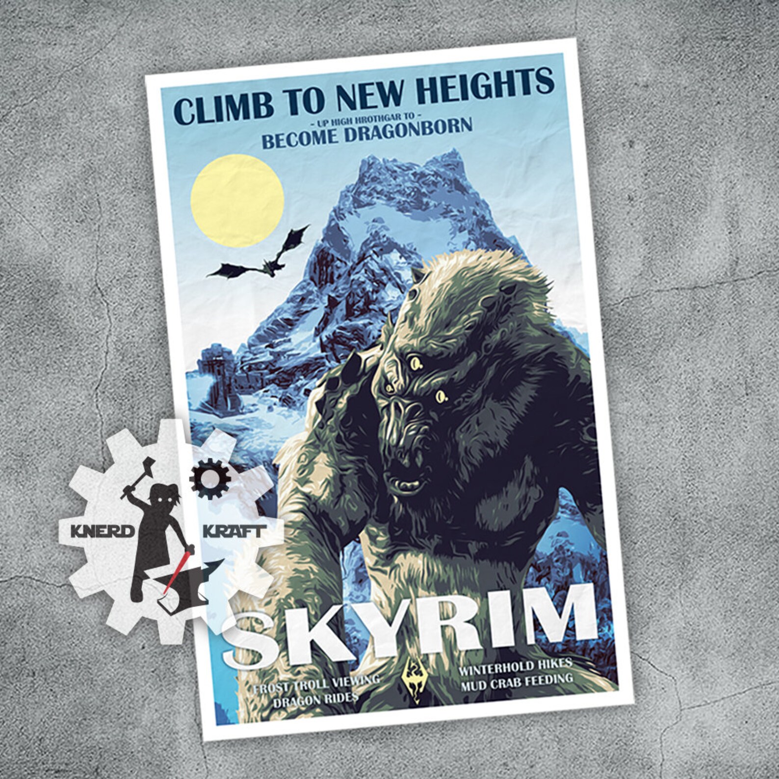 Skyrim Become Dragonborn Vintage Travel Poster 11x17 - Etsy