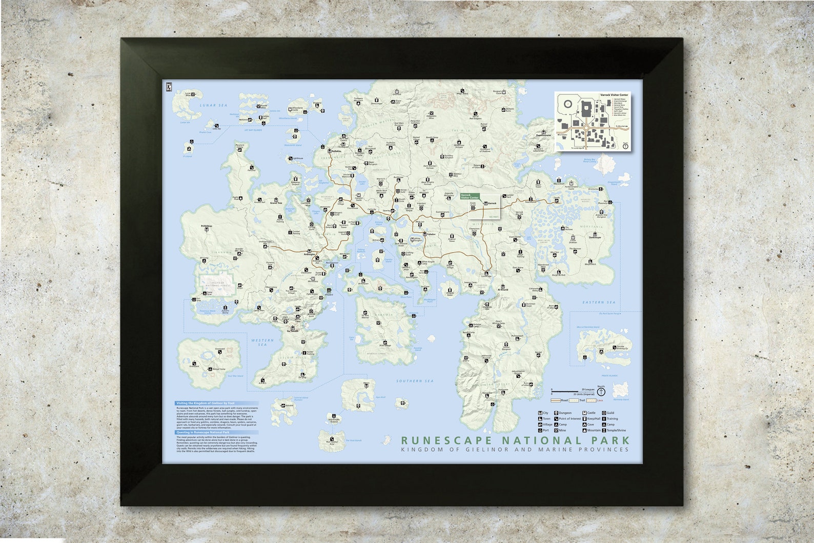 Runescape gielinor National Park Style Map 16x20 Poster - Etsy