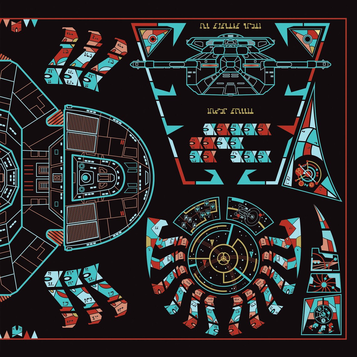 Cardassian Cruiser Galor Class Starship Print 36x1175 Etsy
