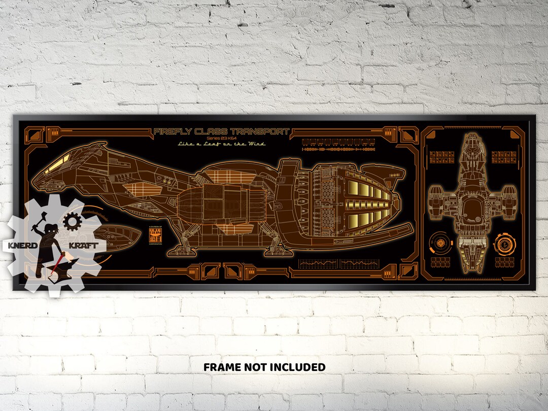 Firefly (serenity) Class Transport Schematics Print - 36x11.75 - Etsy