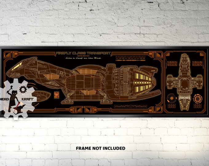 Firefly (serenity) Class Transport Schematics Print - 36x11.75 - Etsy