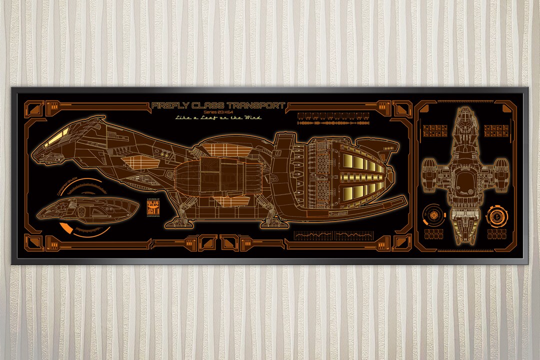 Firefly serenity Class Transport Schematics Print 36x11.75 - Etsy
