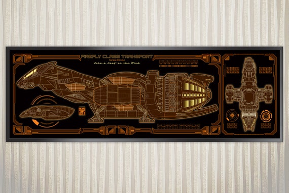 Firefly serenity Class Transport Schematics Print 36x11.75 - Etsy
