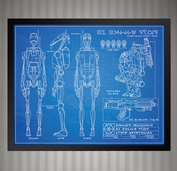 Star Wars B1 Battle Droid Blueprint Style Print 8x10 - Etsy