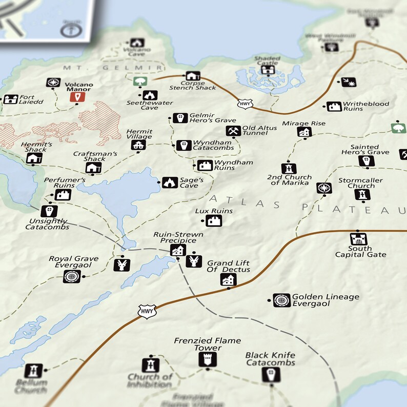 The Lands Between elden Ring National Park Style 16x20 - Etsy