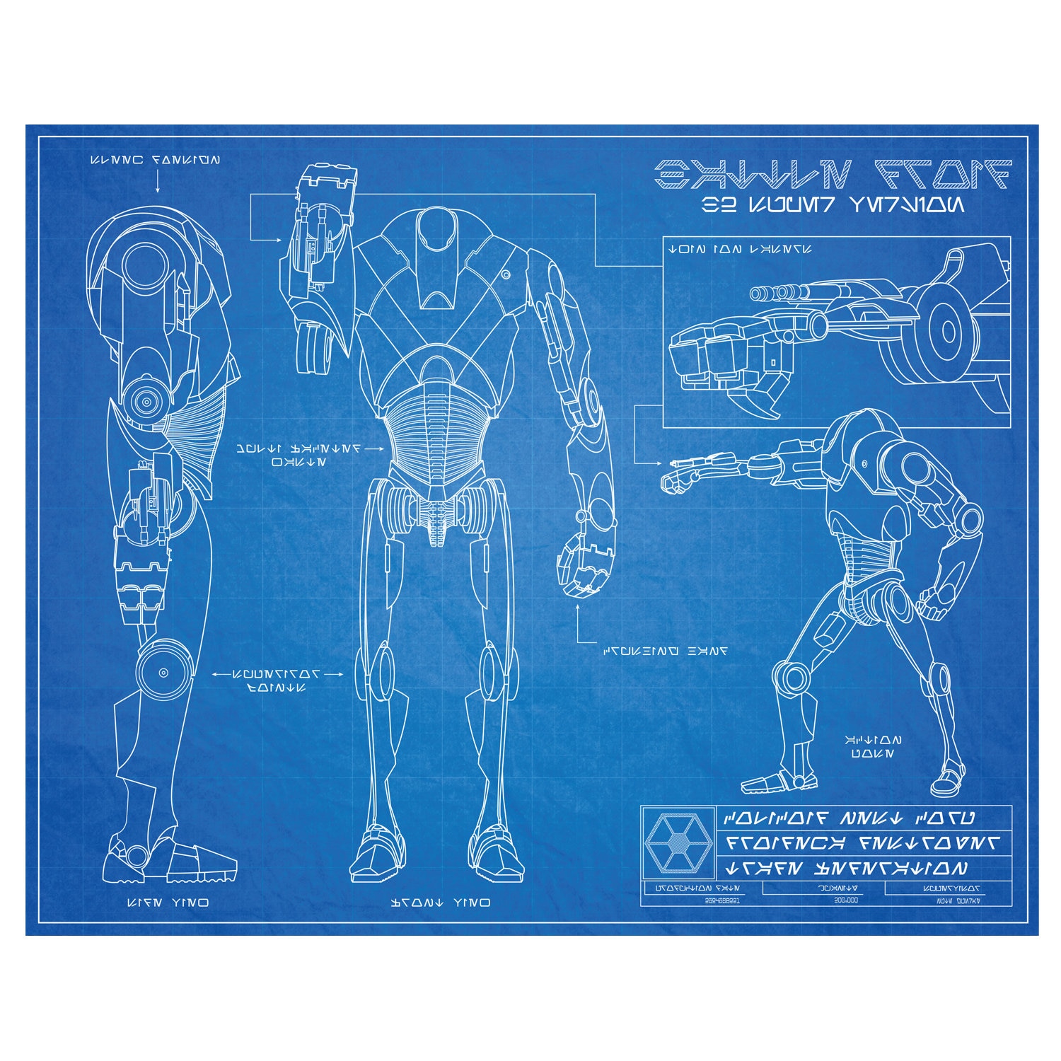 Star Wars B2 Super Battle Droid Blueprint Style Print 8x10 | Etsy