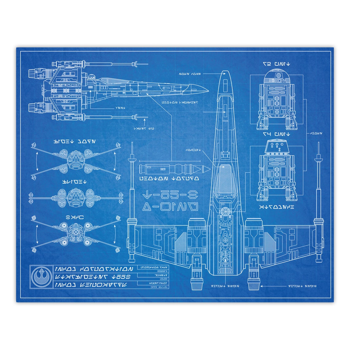 Star Wars X-wing Fighter Blueprint Style Print 8x10 | Etsy