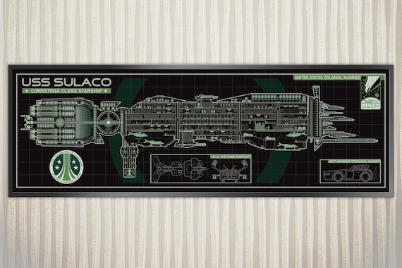 USS Sulaco Conestoga Class Starship Schematic Aliens - Etsy India
