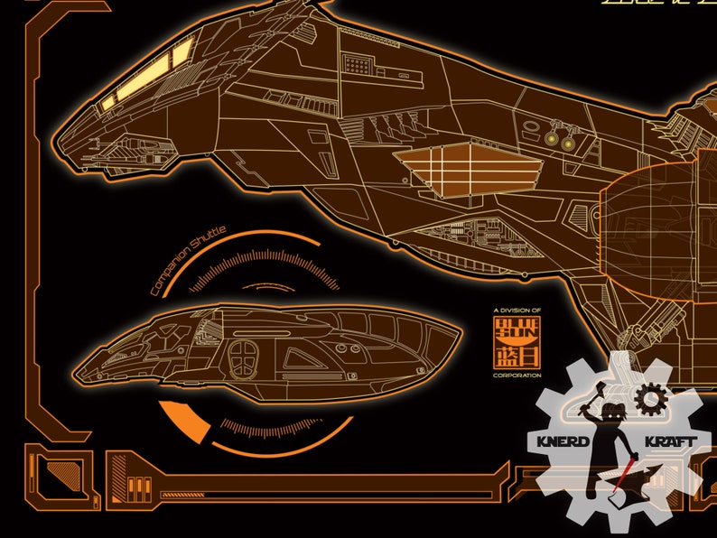 Firefly serenity Class Transport Schematics Print 36x11.75 - Etsy