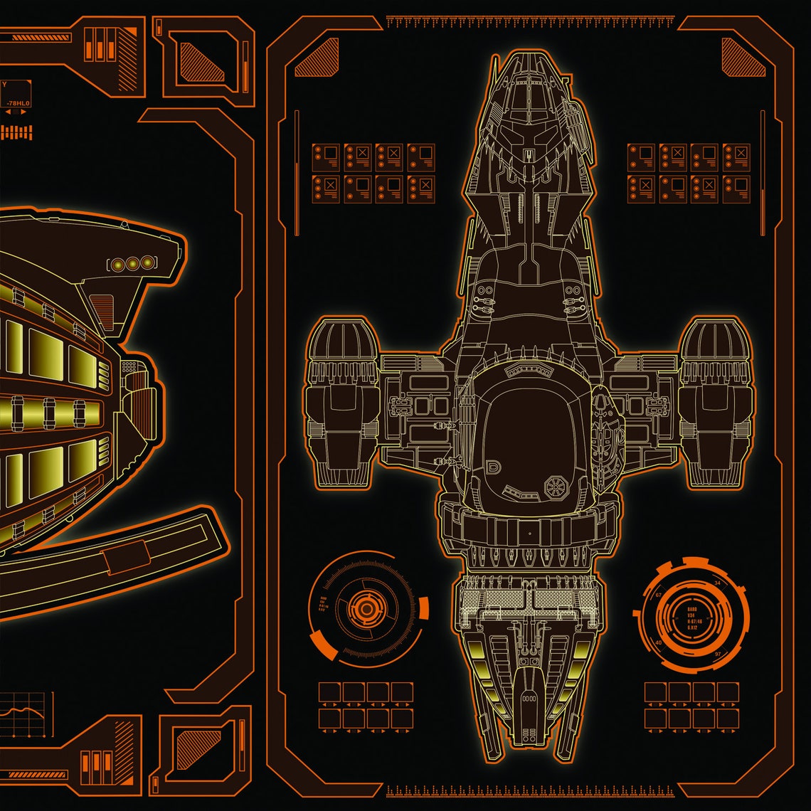 Firefly serenity Class Transport Schematics Print 36x11.75 - Etsy
