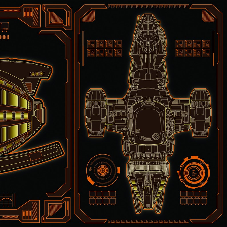 Firefly serenity Class Transport Schematics Print 36x11.75 - Etsy