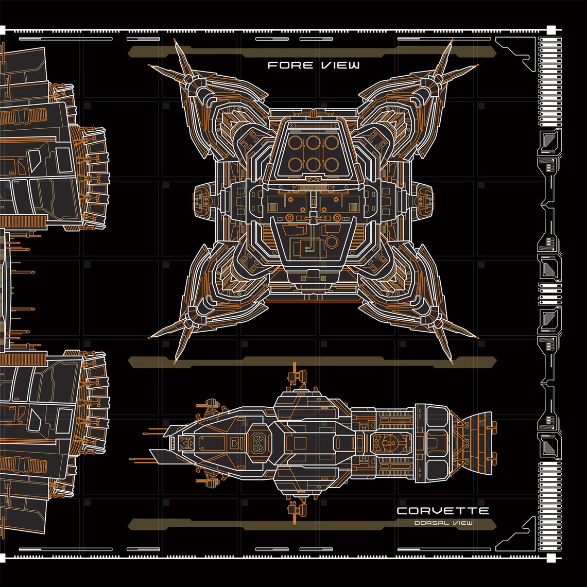 Expanse Donnager Class MCRN Battleship Schematic 36x11.75 - Etsy UK