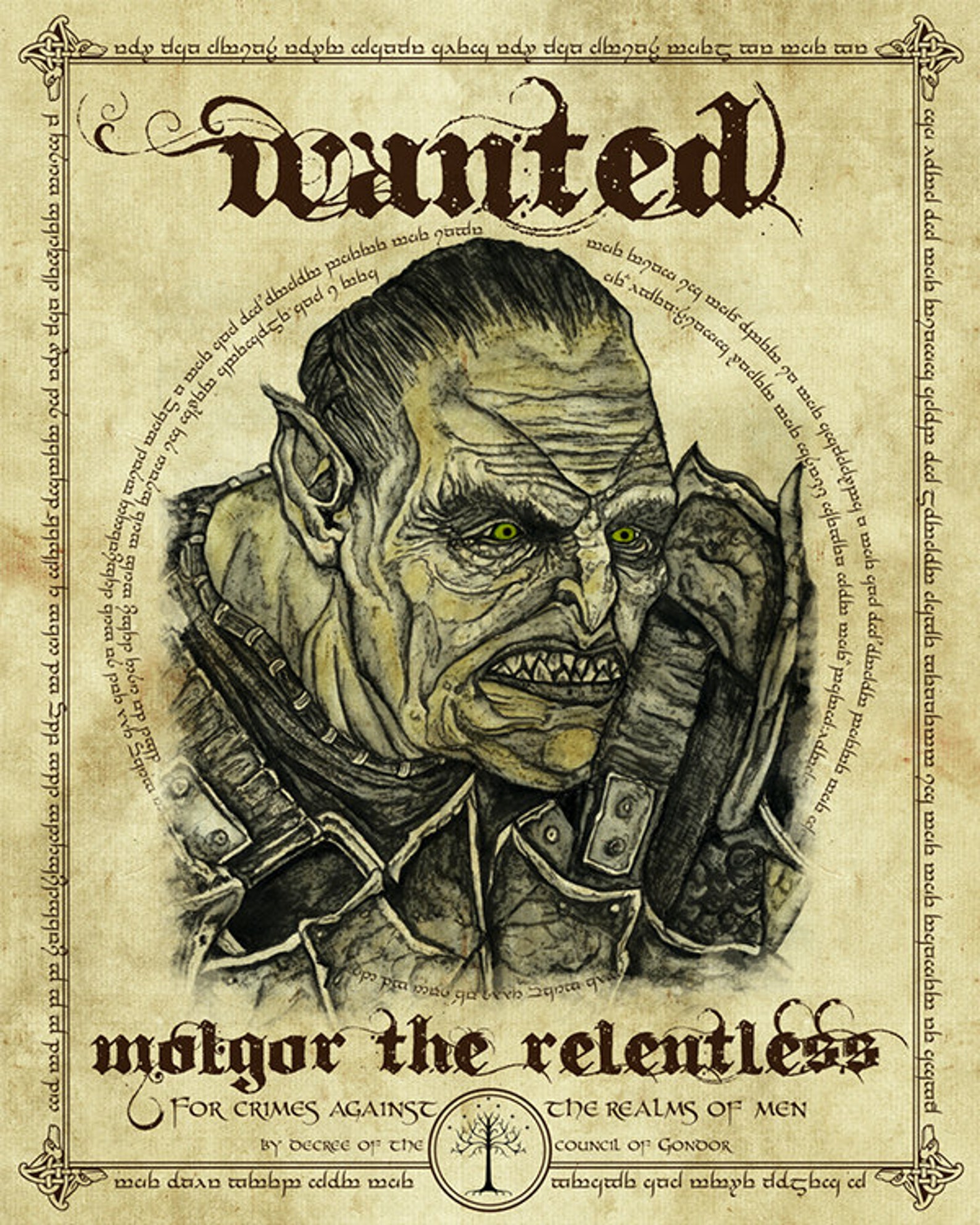 Shadow of Mordor Wanted Poster 8x10 | Etsy