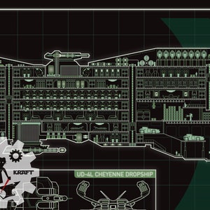 USS Sulaco - Conestoga Class Starship Schematic - Aliens - 36x11.75 ...