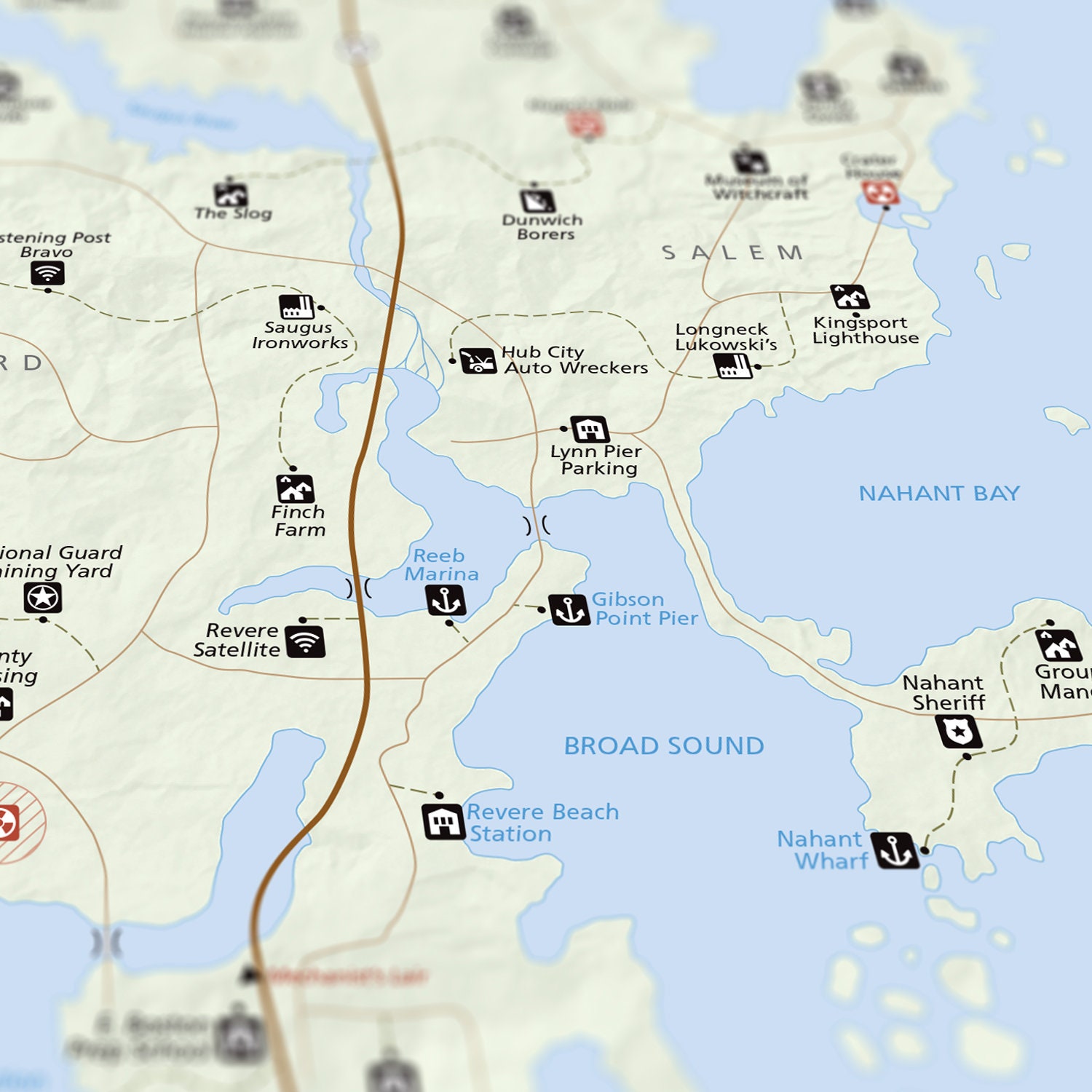 Fallout 4 Commonwealth National Park Map Style Print 16x20 | Etsy