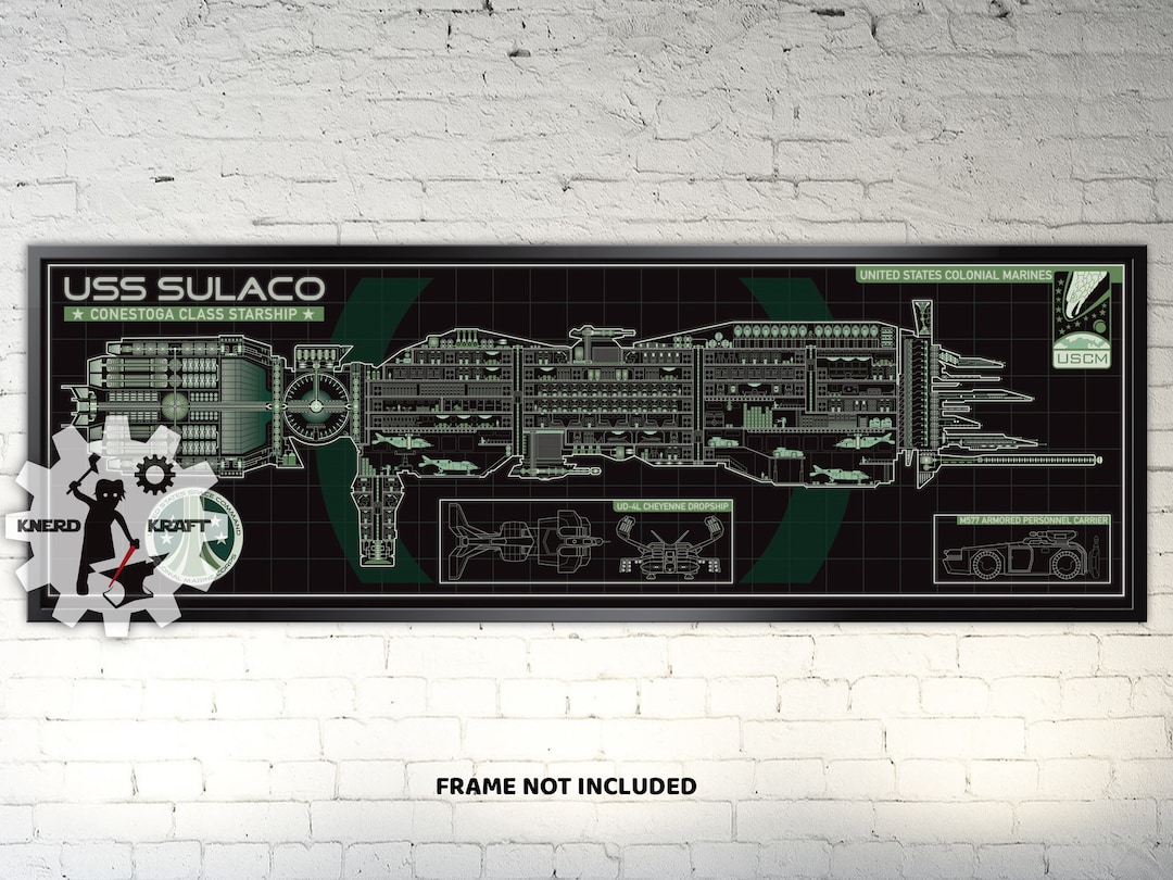 USS Sulaco - Conestoga Class Starship Schematic - Aliens - 36x11.75 ...
