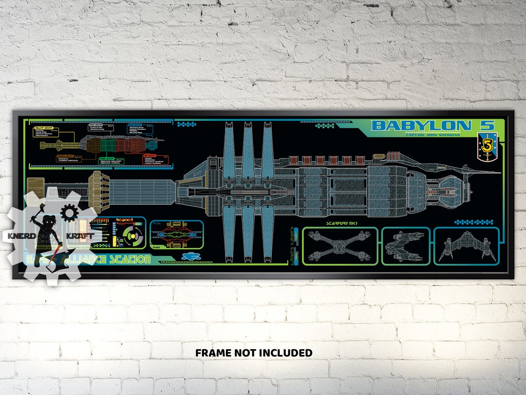 Babylon 5 - Earth Alliance Station - Sci Fi Print (36x11.75) - Etsy Canada