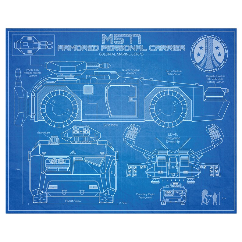 Aliens M577 Armored Personnel Carrier Blueprint Style - Etsy