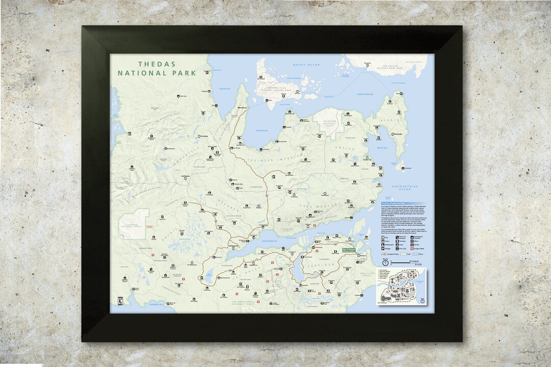 Thedas (dragon Age) - National Park Style Map - 16x20 Poster - Etsy