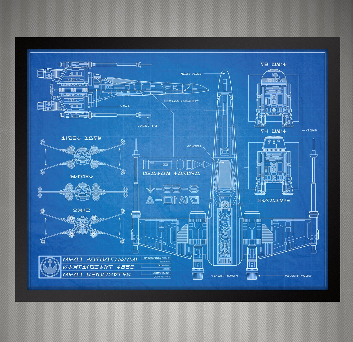 Star Wars X-wing Fighter Blueprint Style Print 8x10 - Etsy