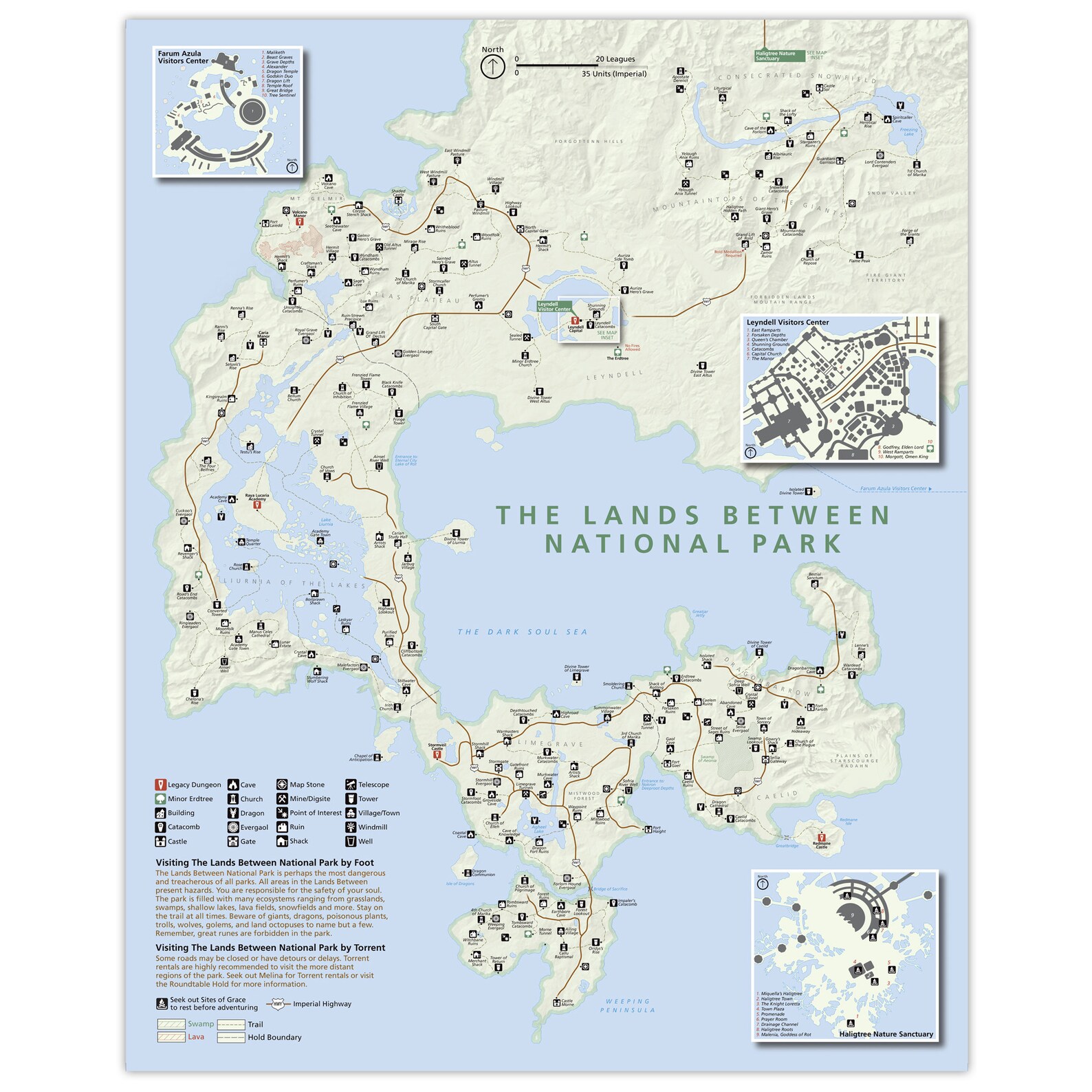 The Lands Between elden Ring National Park Style 16x20 - Etsy