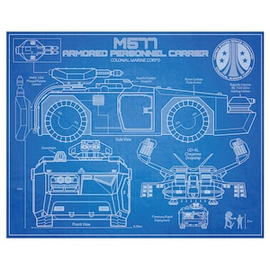 Aliens - M577 Armored Personnel Carrier - Blueprint Style Print - 8x10 ...