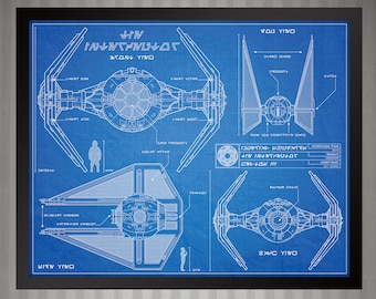 Star Wars Tie Bomber Blueprint Style Print 8x10 | Etsy