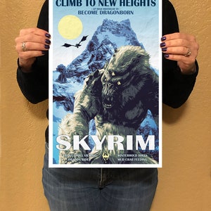 Skyrim - Become Dragonborn - Vintage Travel Poster - 11x17 - Etsy