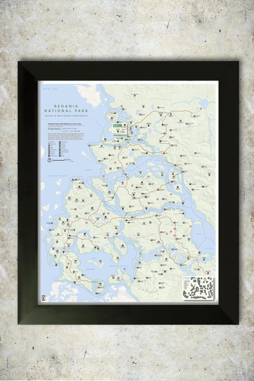 The Witcher - Redania National Park Map Style Print - 16x20 Inches - Etsy