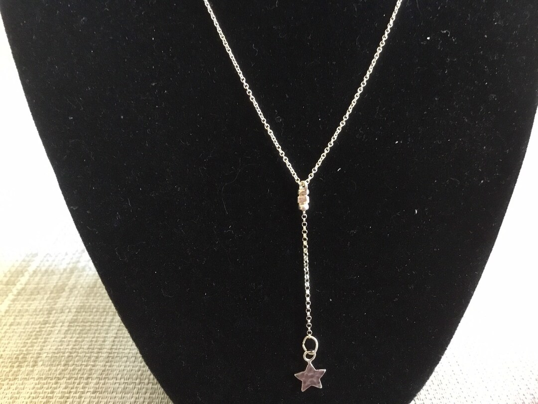 17 Inch Necklace of 1.2mm Sterling Silver Chain With 2 Inch Drop Which ...