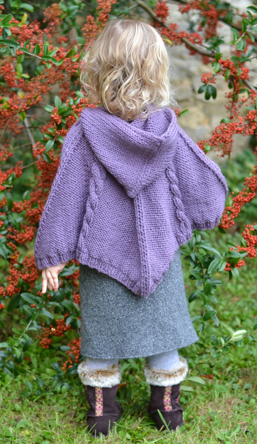 PONCHO Pdf Baby KNITTING PATTERNS - Newborn to 3 Years - Cabled Poncho ...