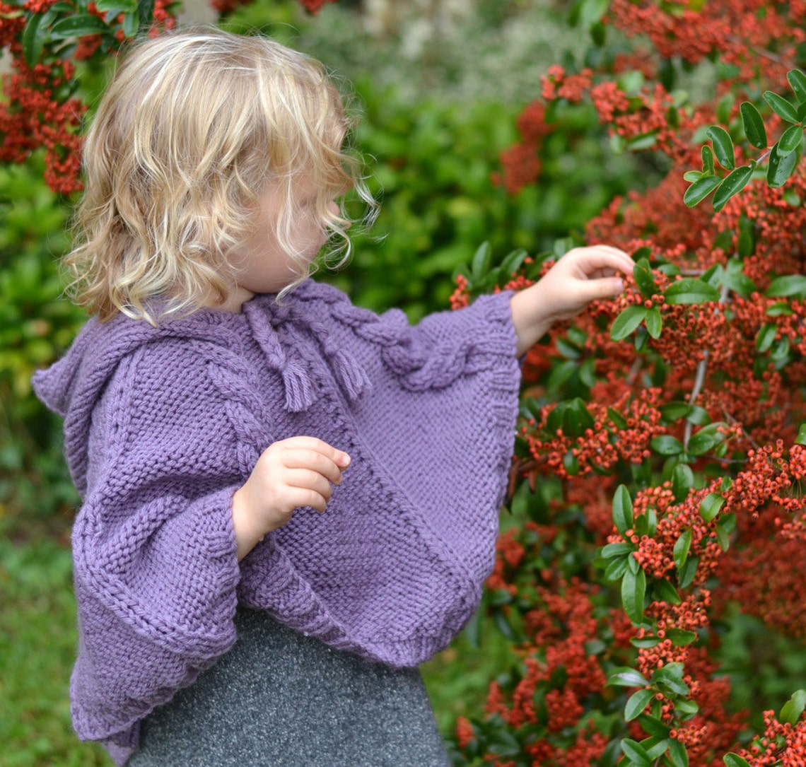 Poncho KNITTING PATTERNS for Babies - Baby Poncho - Cabled Poncho - Pdf ...