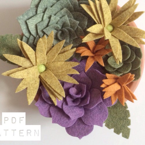 Felt Flower Pattern/tutorial PDF Download: DIY Felt Flowers - Etsy