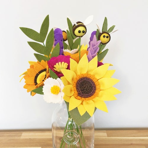 Felt Flower Craft Kit: DIY Felt Flowers Wild Meadow Flower | Etsy