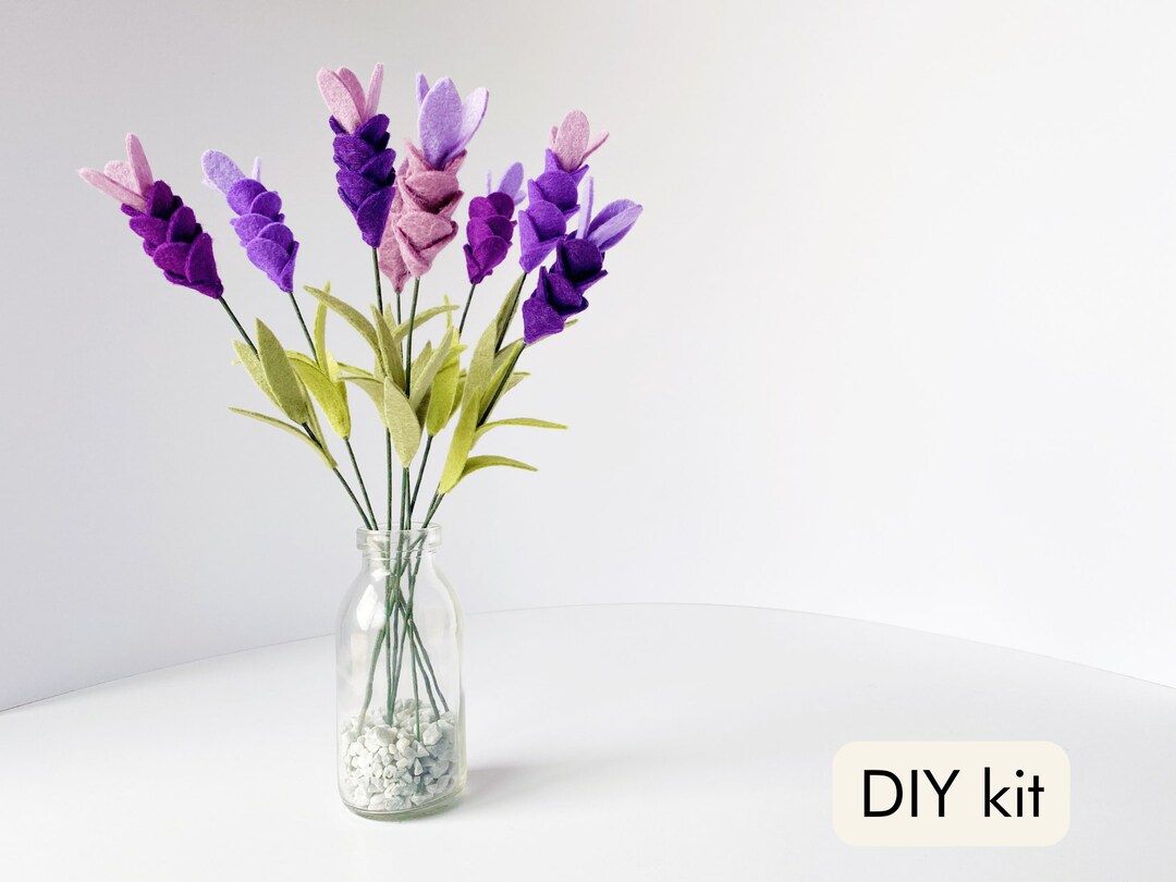 Felt Flower Craft Kit: DIY Felt Flowers - French Lavender Posy - Etsy