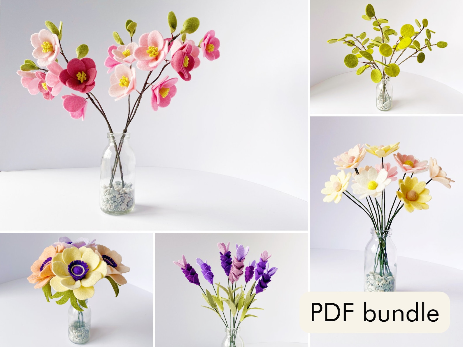 PDF Download BUNDLE - Felt Posy Collection Tutorials/patterns With ...