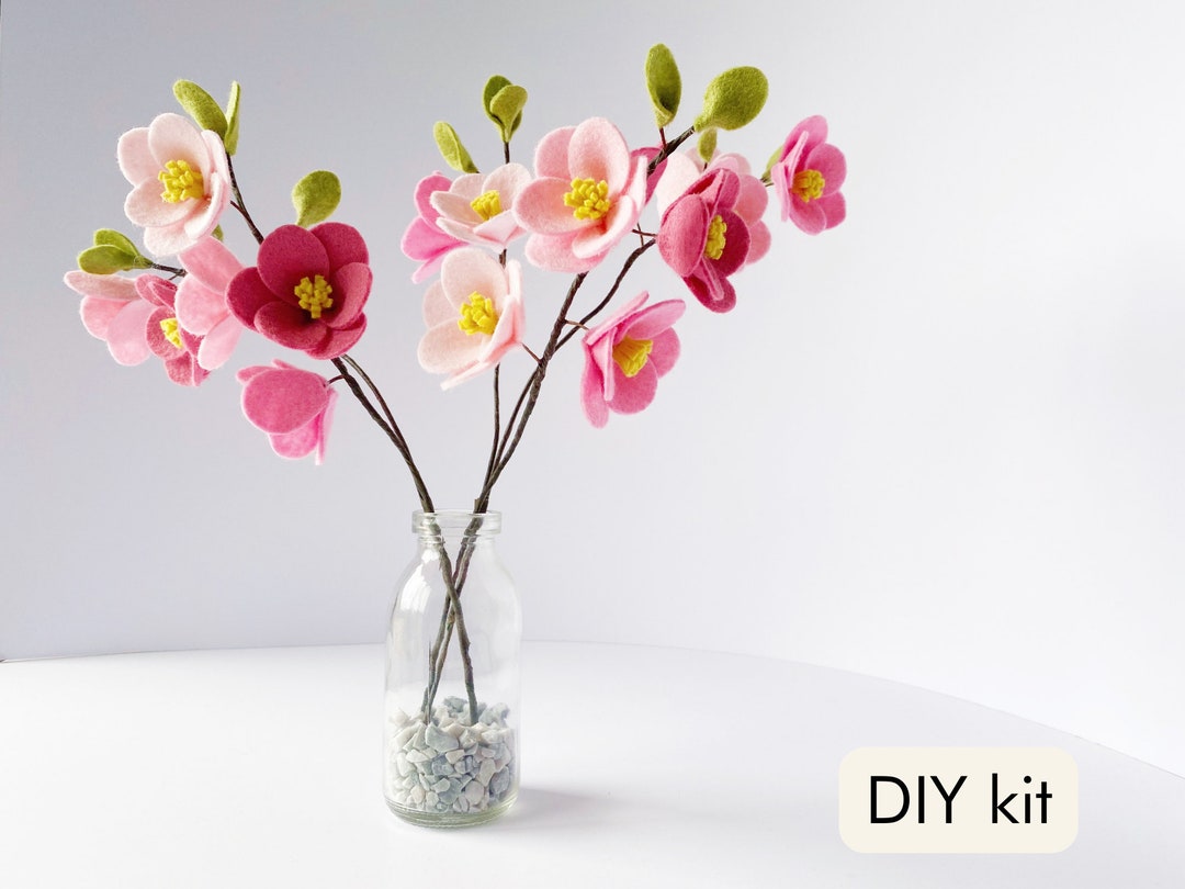 Felt Flower Craft Kit: DIY Felt Flowers Cherry Blossom Posy - Etsy