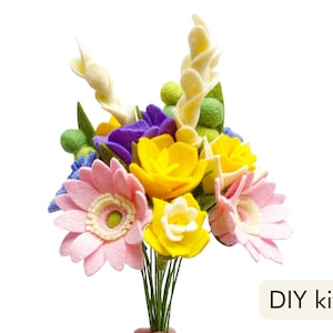 Felt Flower Craft Kit: DIY Felt Flowers - Cottage Garden Bouquet - Etsy