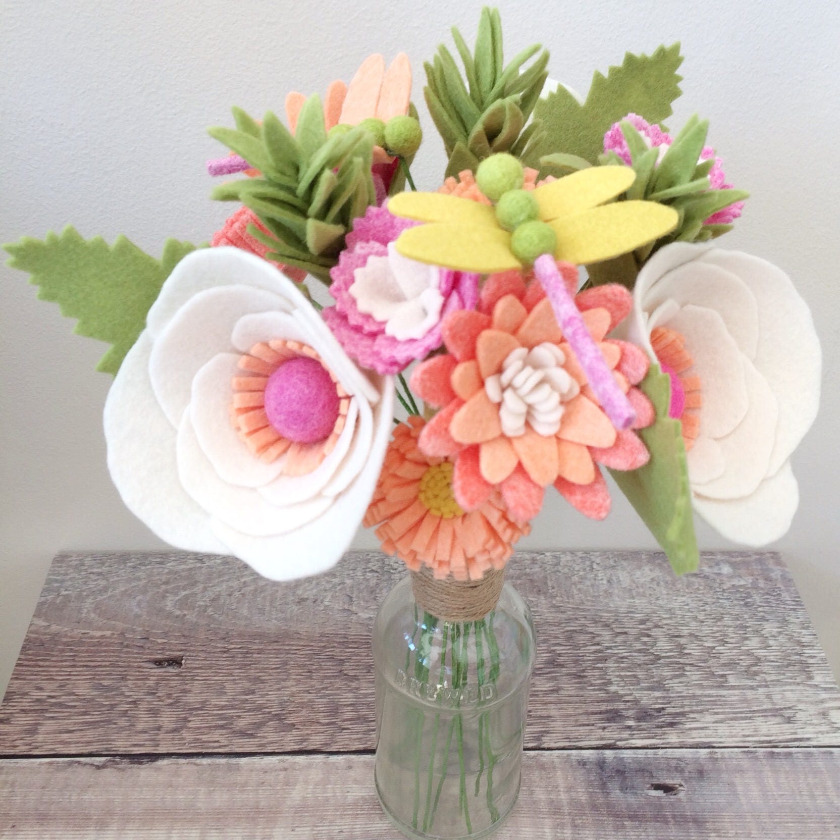 Felt Flower Pattern/tutorial (PDF Download): DIY Felt Flowers - Peaches ...