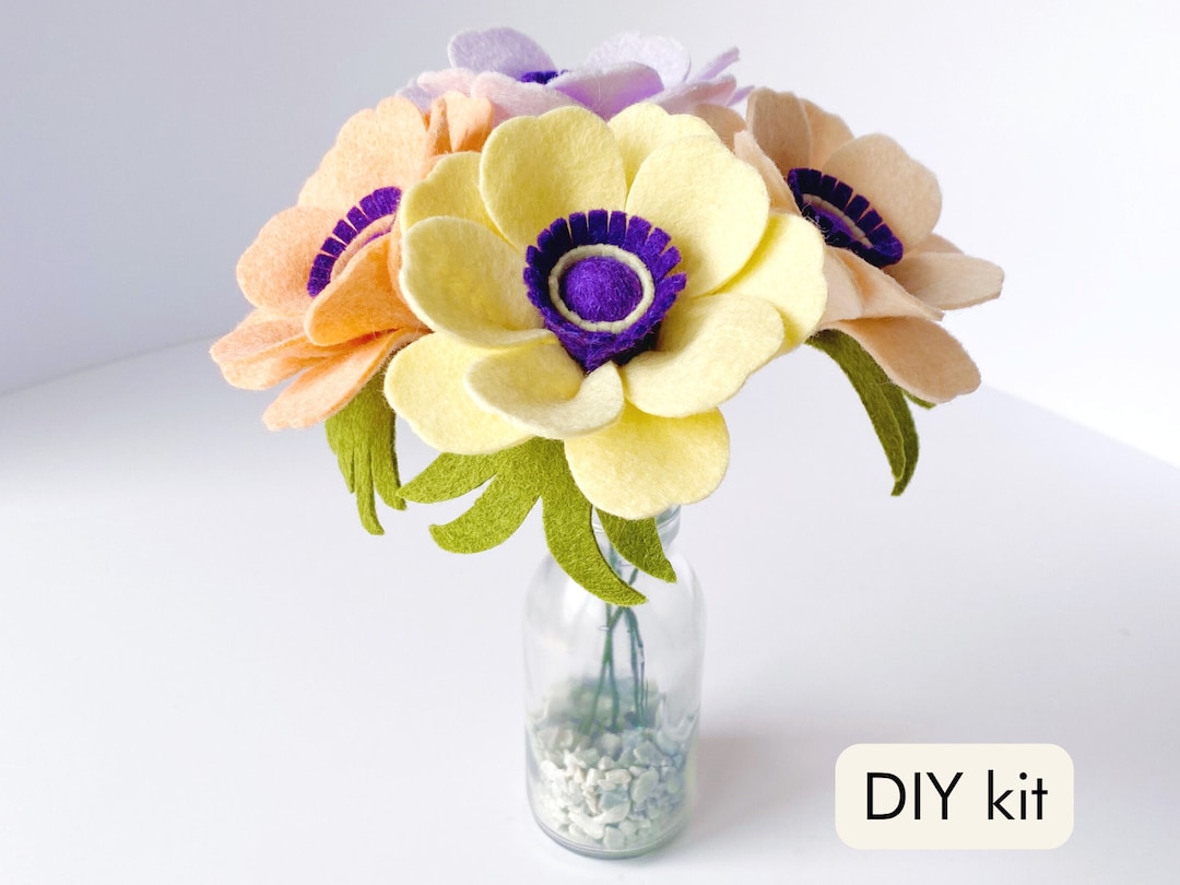 Felt Flower Craft Kit: DIY Felt Flowers Anemones Posy - Etsy