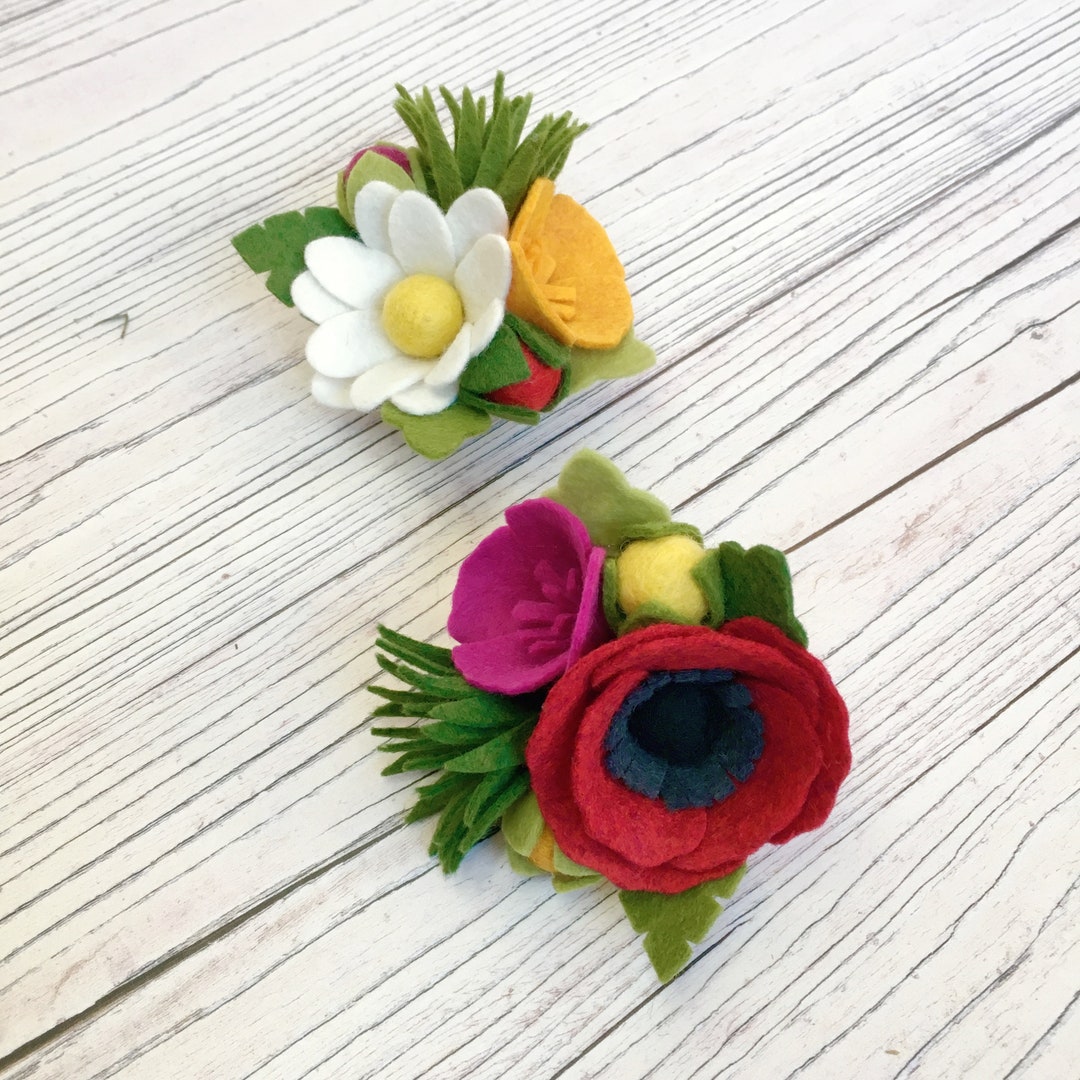 Felt Flower Pattern/tutorial PDF Download Freezer Paper Templates: DIY ...