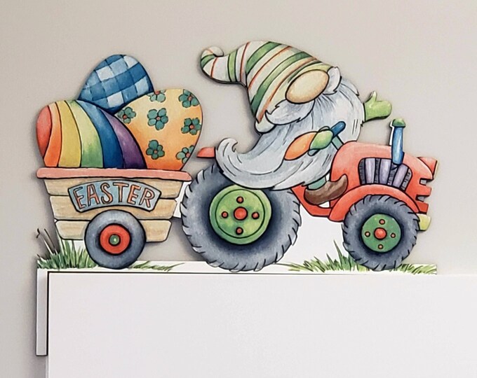 Easter Sign | Custom Door Corner | Easter Gnome | Door Trim Sitter ...