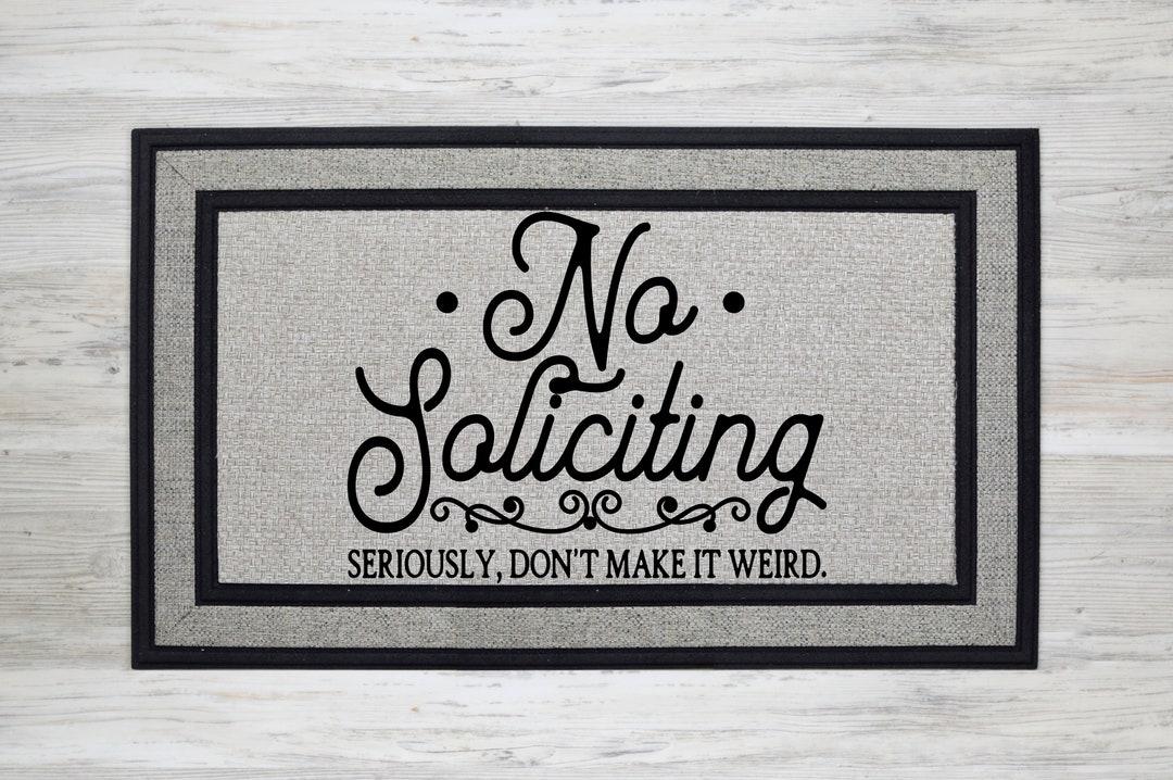 Welcome Mat No Soliciting Doormat Funny Door Mat Front - Etsy