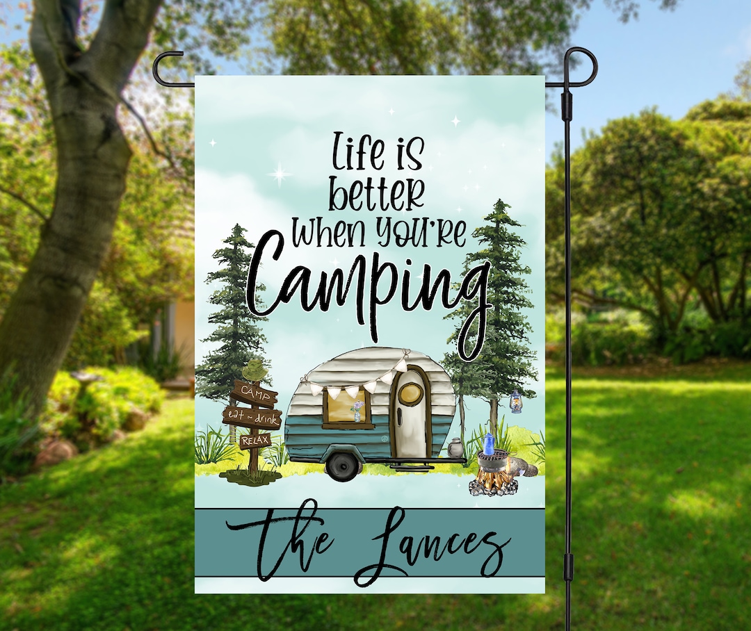Personalized Camping Garden Flag With Family Name RV Life is Better ...