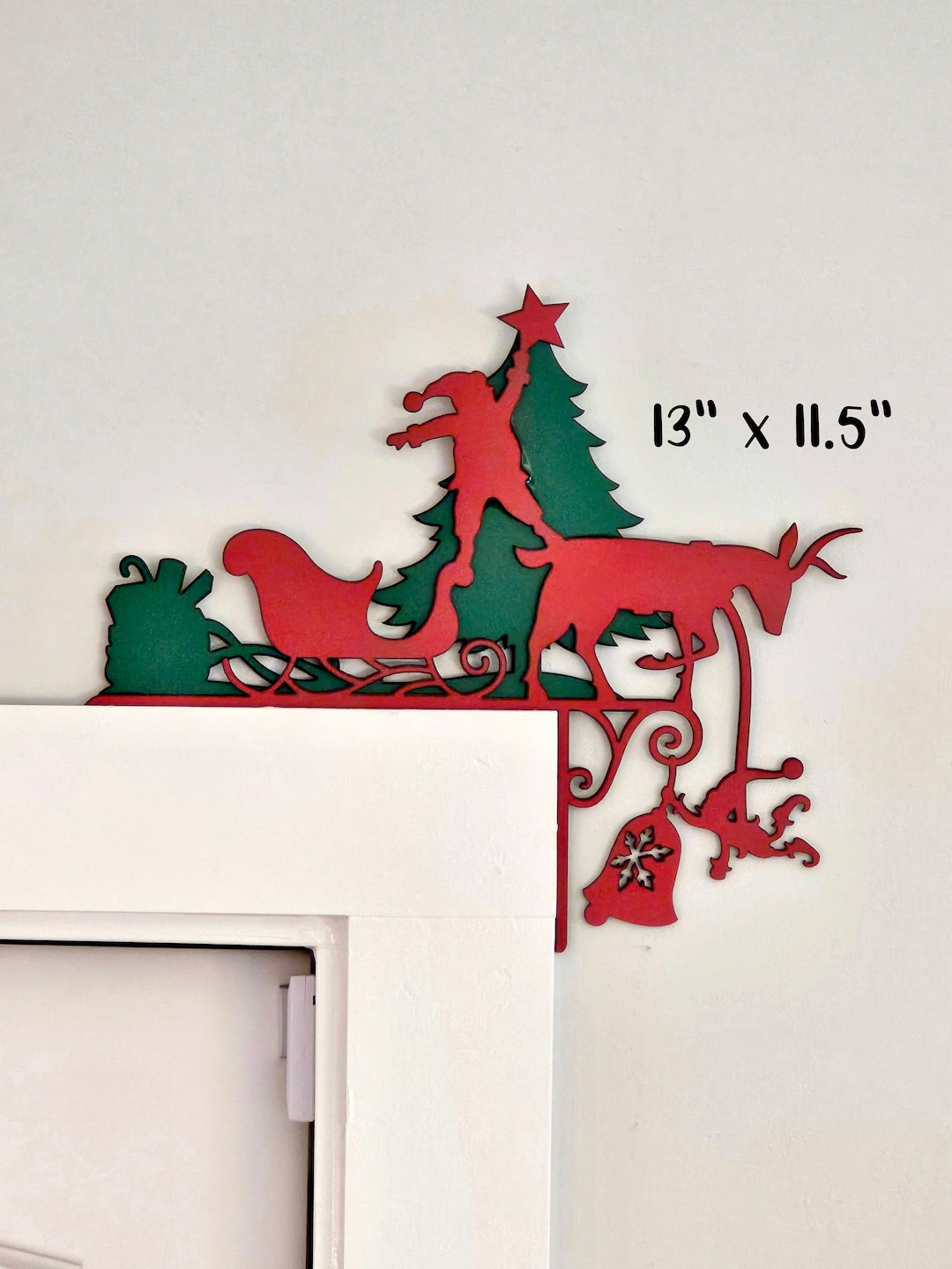 Christmas Elf Door Frame Trim Corner Decor: Holiday Trim Sitter - Etsy